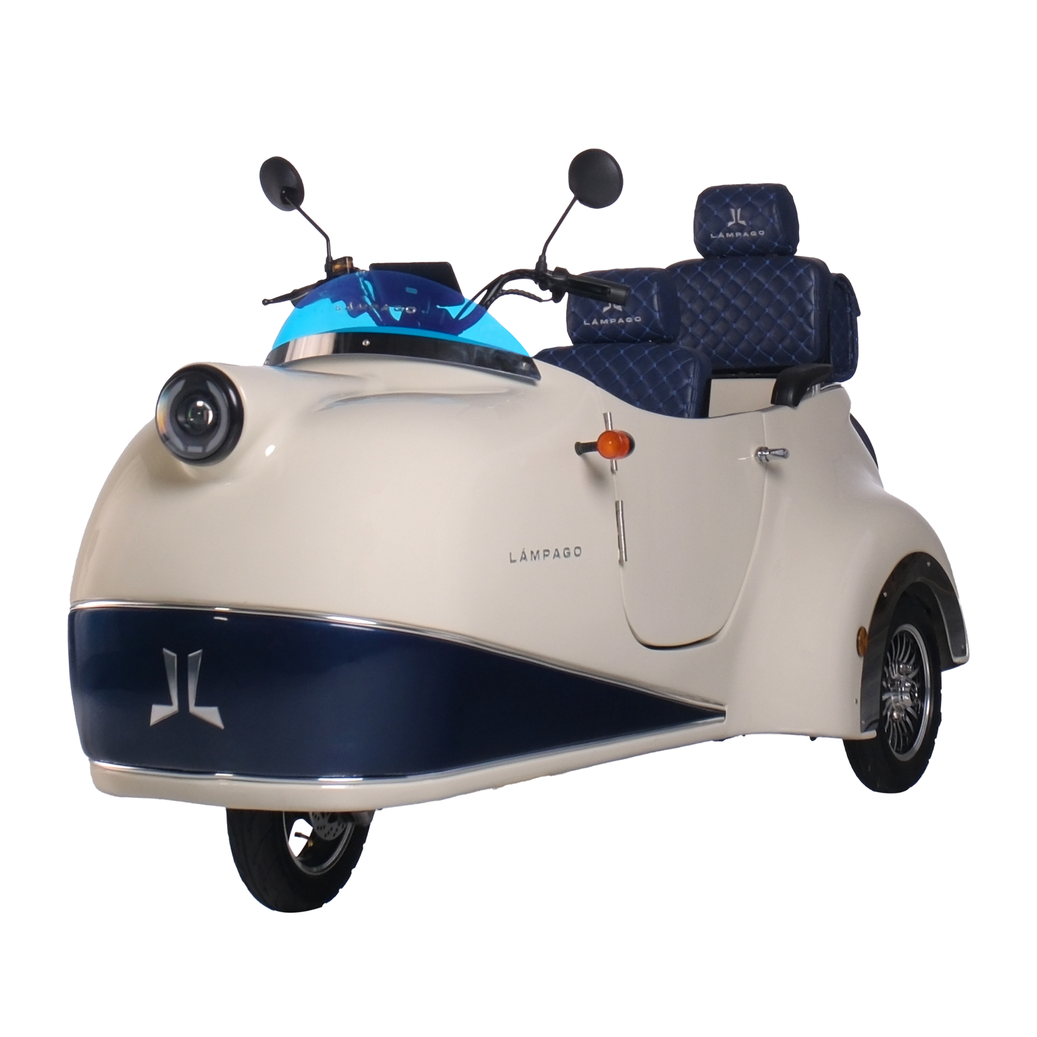 Lampago Ivory Blue Electric Trike | Classic Style, Modern Ride | JURA STORE